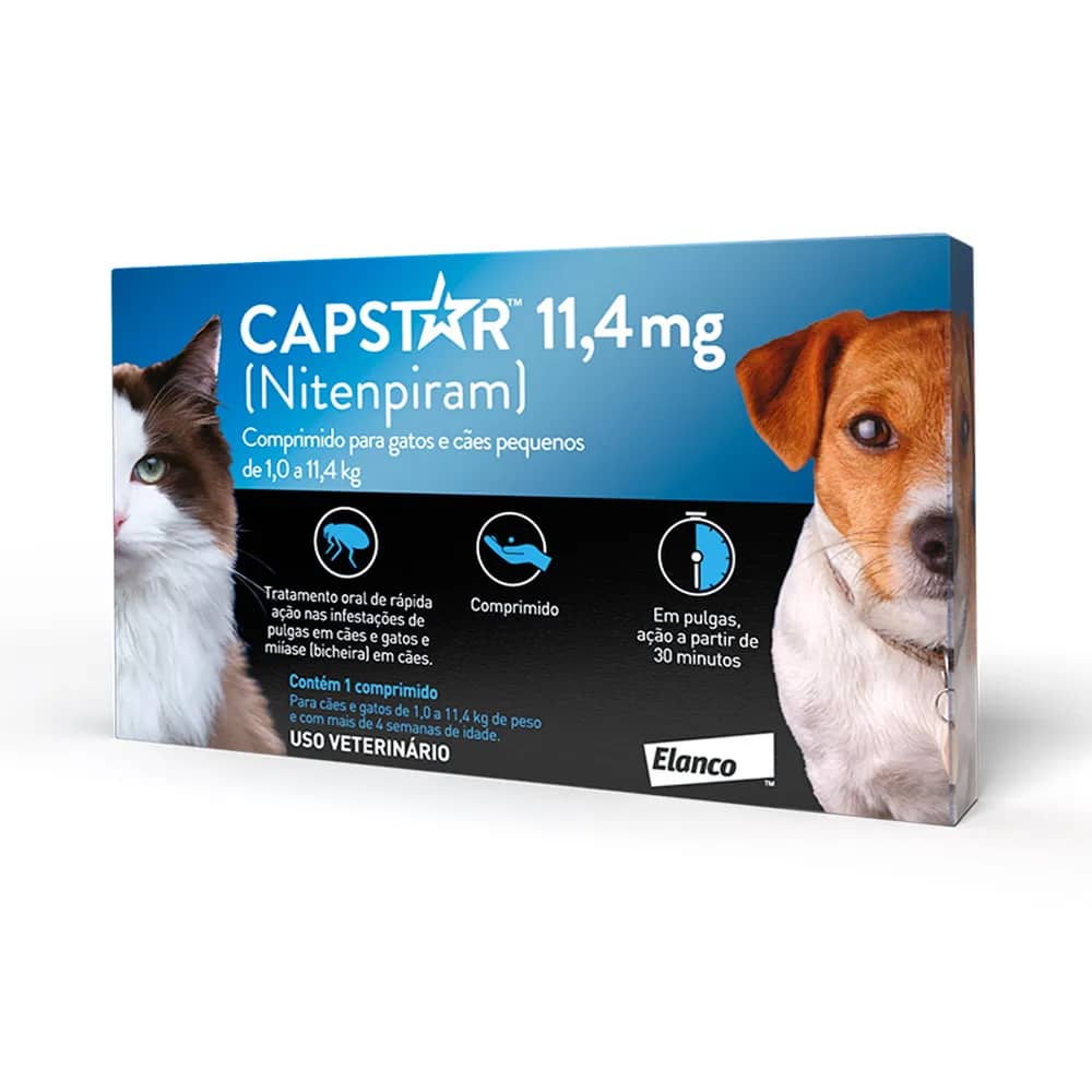 Capstar 11,4 mg Elanco 6 tabletas | Antipulgas oral rápido | Croper
